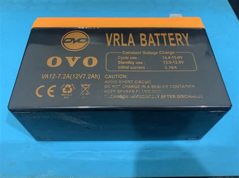 Aki OVO Baterai VRLA 12V 7 2Ah UPS Solar Panel Sentra Elektrik