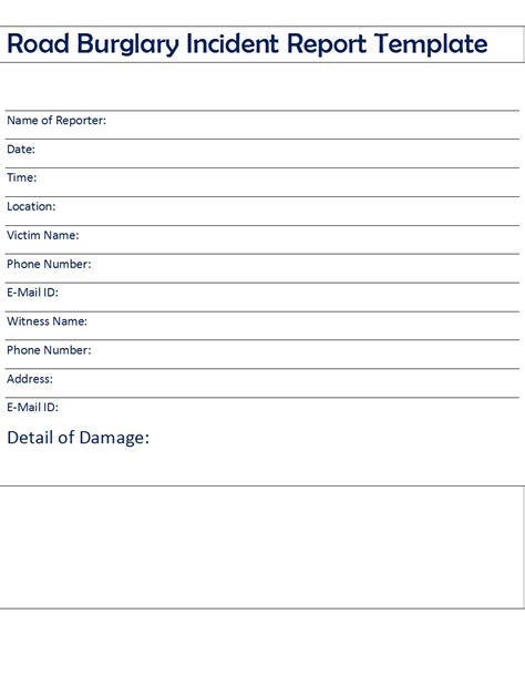 Free Incident Report Template Excel Word Template