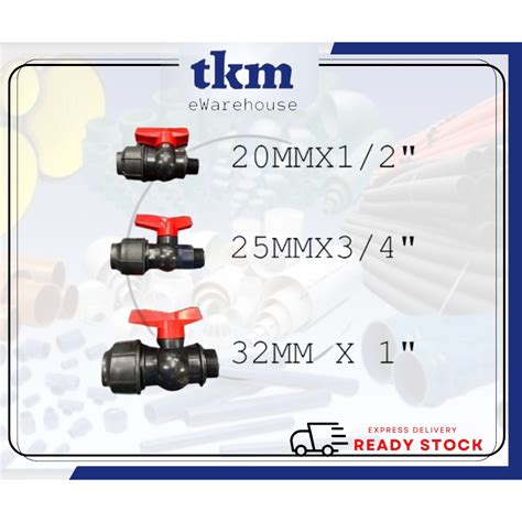 [tkm] Last Offer Stock [20mm 25mm 32mm] Poly Hdpe Pp Stop Cock Stop