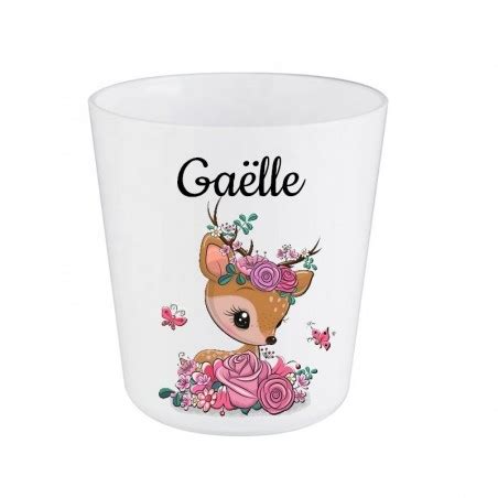 Gobelet Verre Enfant Personnalisé Biche Pour ajouter le prénomC