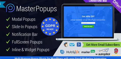 Master Popups WordPress Popup Plugin For Email Subscription