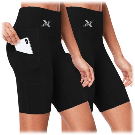 Morningsave 2 Pack Extreme Fit Womens High Waist Performance Yoga Shorts