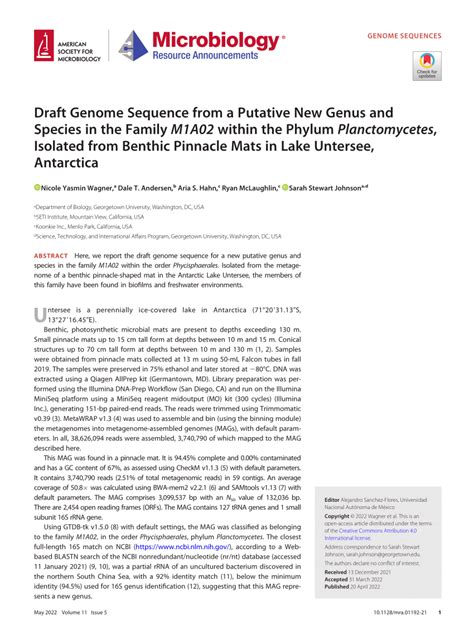 Pdf Draft Genome Sequence From A Putative New Genus And Species In