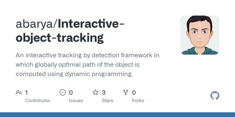 GitHub Abarya Interactive Object Tracking An Interactive Tracking By Detection Framework In