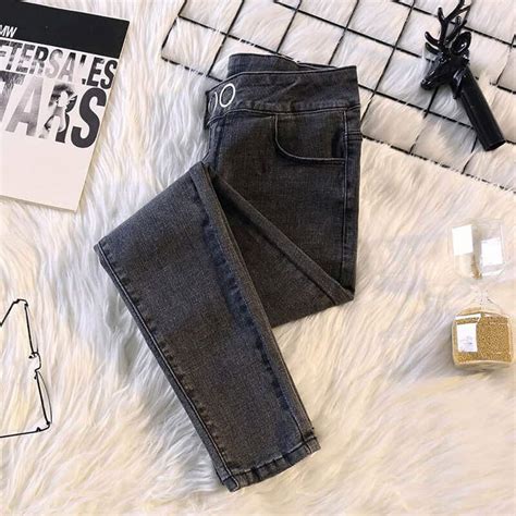 شلوار جین دخترانه ذغالی لی کمرکش مام استایل جذب Jeans آراد برندینگ