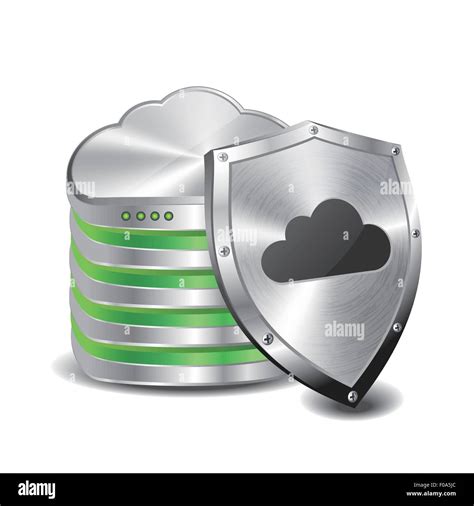 cloud computing database and security shield stock vector image and art