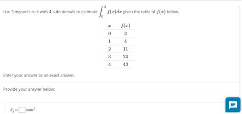 Solved Use Simpsons Rule With 4 Subintervals To Estimate