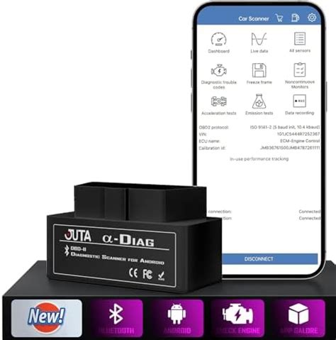 JUTA α Diag Mini Bluetooth OBD II Code Reader EOBD Scanner Adapter