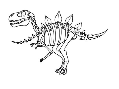 Dinosaur Skeleton Coloring Page Free Printable Coloring Page