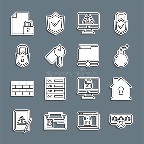 Set Line Password Protection House Under Bomb Ready To Explode Monitor With Exclamation Mark