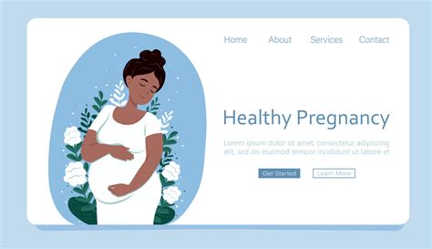 Web Page Template Concept Of Pregnancy And Motherhood Healthy