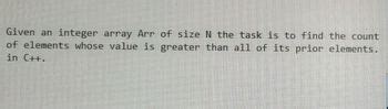 Answered Given An Integer Array Arr Of Size N The Task Is To Find The