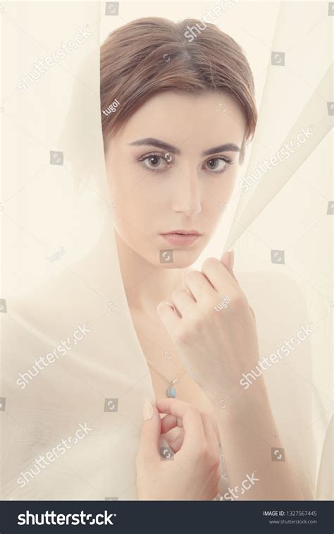 Naked Sensual Woman Veil On White Stock Photo Shutterstock
