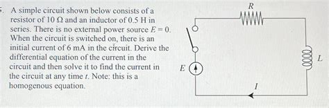 Solved A Simple Circuit Shown Below Consists Of A Resistor Chegg Com