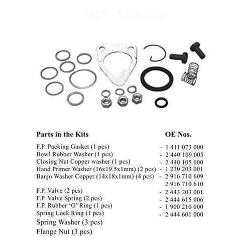 Repair Kits For Feed Pump Darsh Industries Washers Sheet Metal Components Automotive Parts