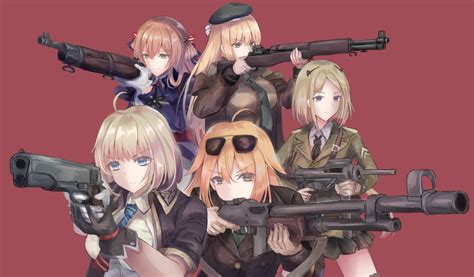 Springfield M1 Garand M1918 M1911 And M3 Girls Frontline Drawn