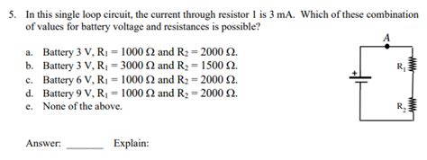 Solved 5 In This Single Loop Circuit The Current Through