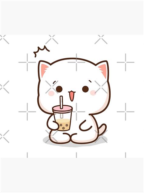 Funny Mochi Mochi Peach Cat Poster By Dev Ilyass Redbubble