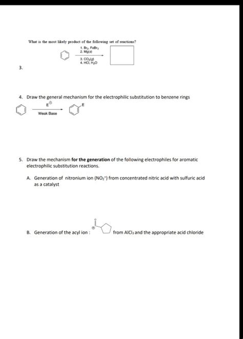 Solved Electrophilic Aromatic Substitution Worksheet 1 Chem