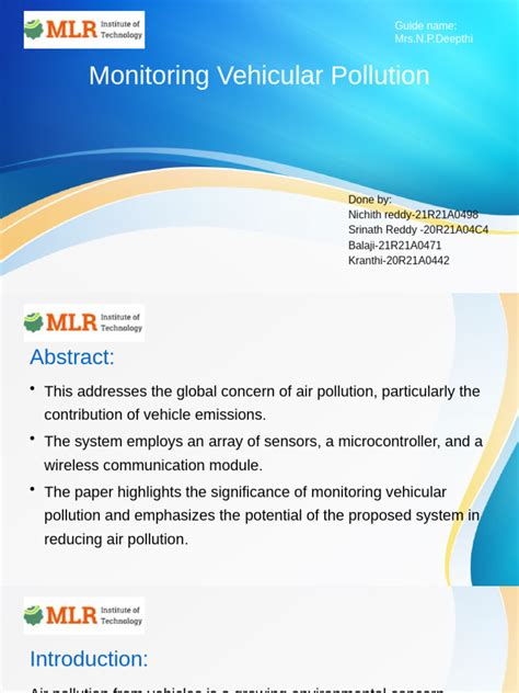 Monitoring Vehicular Pollution Pdf Air Pollution Carbon Dioxide
