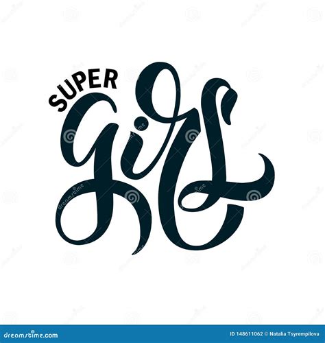 Vector Illustration Of Super Girl Text Stock Illustration