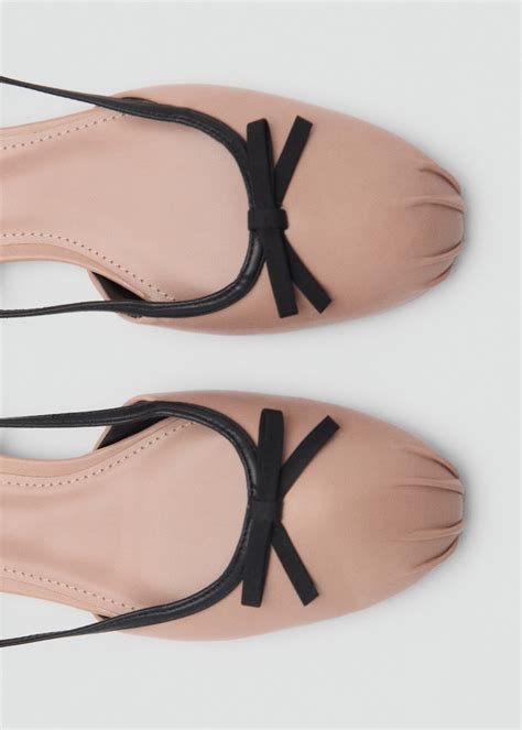 Ballet Flats With Decorative Bow Tie Women Mango United Kingdom