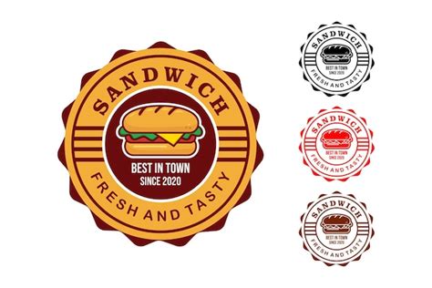 Plantilla Vectorial De Diseño De Logotipo Sándwich Vector Premium