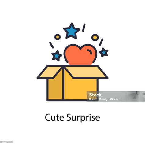 Gambar Vektor Cute Surprise Isian Garis Besar Ilustrasi Desain Ikon