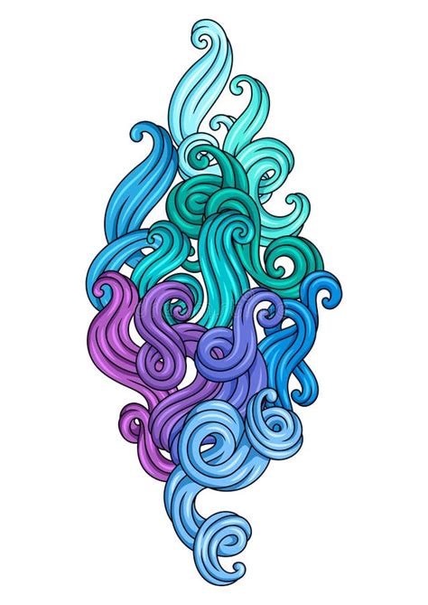 Background With Wave Line Curls Color Striped Texture Stock Vector Illustration Of Ornament