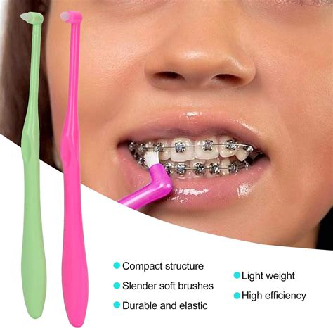 Orthodontic Dental Brush Set 4 Part Toothbrush For Braces And Bridges Soft Slim Interdental
