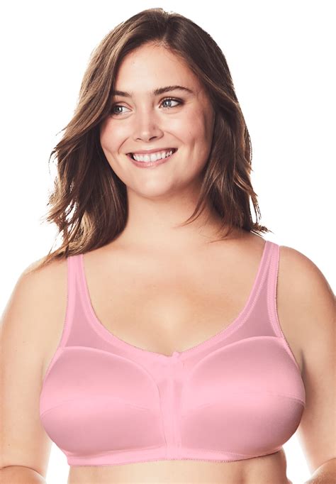 Comfort Choice Womens Plus Size Satin Wireless Comfort Bra Bra