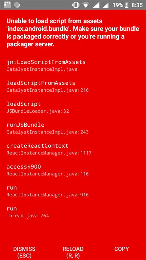 Javascript React Native App On Android Build Says Unable To Load Script From Assets Index