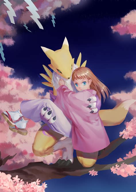 Renamon And Makino Ruki Digimon And 1 More Drawn By Hejiaabby Danbooru