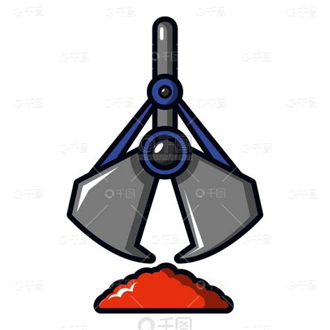 白色背景 机械臂抓取泥土的卡通插画 模板免费下载 Eps格式 1000像素 编号38236078 千图网