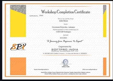 Aniket Kumar On Linkedin Workshop Softproindia Completioncertificate