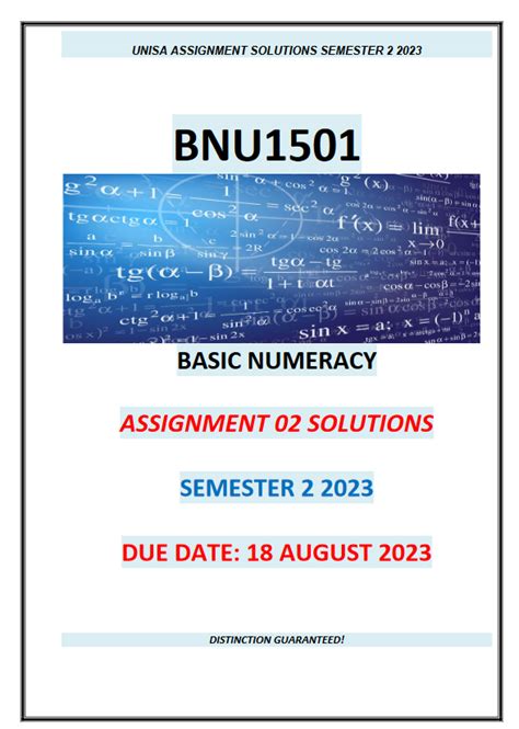 BNU1501 ASSIGNMENT 02 SOLUTIONS SEMESTER 2 2023 TO BE USED AS A
