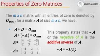 Algebraic Properties Of Matrix Operations Pptx