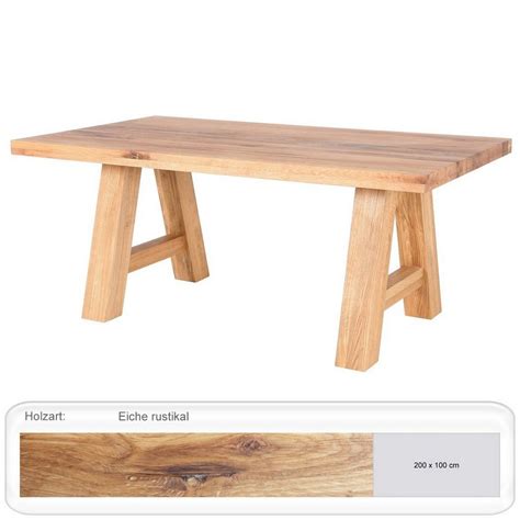 Expendio Esstisch Lyon A Esstisch Balkeneiche Geölt Massiv 200 X 100 Cm