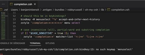 No Such Keymap Menuselect · Issue 742 · Zsh Usersantigen · Github