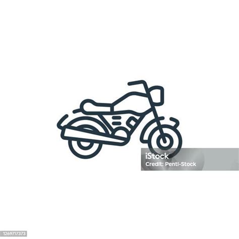 在白色背景上隔離的摩托車向量圖示大綱 細線摩托車圖示的網站設計和移動 應用程式開發細線摩托車輪廓圖示向量圖示向量圖形及更多叉圖片 Istock