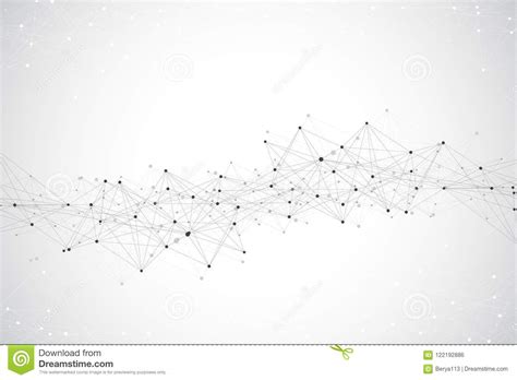 Technology Abstract Background With Connected Line And Dots Big Data