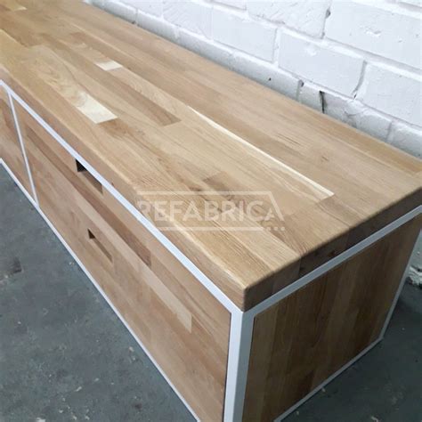 Лофт тумба тв из массива дуба с ящиками ⋆ РЕФАБРИКА