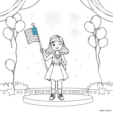 American Girl Coloring Page