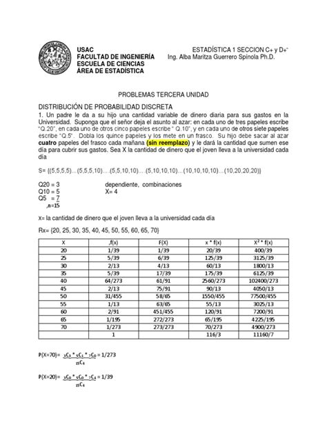 Variable Aleatoria Discreta Unidimensional Pdf Desviación Estándar Diferencia