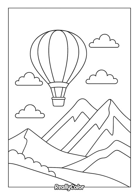 Free Printable Hot Air Balloon Coloring Pages