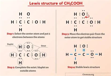 Ch3cooh Asam Asetat Struktur Lewis Dalam 6 Langkah Chemuza