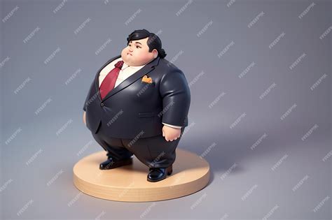 뚱뚱한 소년 만화 캐릭터 스타일링 애니메이션 스타일 뚱뚱한 벽지 배경 모델 캐릭터 렌더링 프리미엄 사진