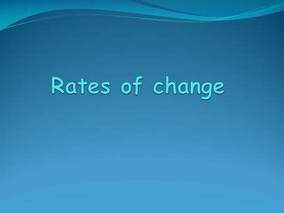 Rate Of Change Teaching Resources