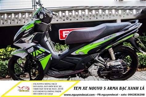 Tem xe nouvo arma bạc xanh lá Nguyễn Decal Chuyên Dán Keo Xe Design Tem Xe Decal Tem Xe