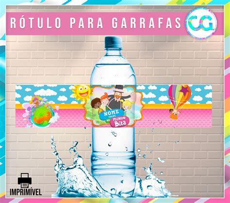 Mundo Bita Feminino Rótulo para garrafas Elo7